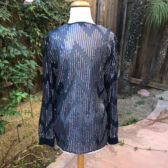 Wayf | Tops | Wayf Sheer Sequined Surplice Blouse | Poshmark